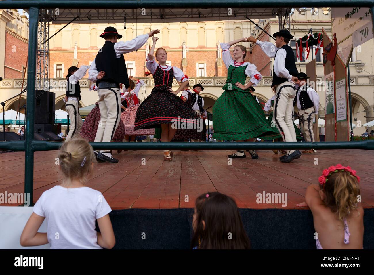 the young folk dance group, polish folk dance at folklore festival in ...