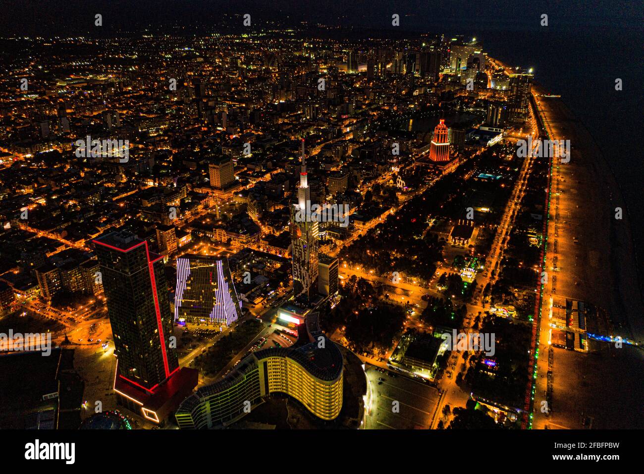 night city view from drone Stock Photo - Alamy