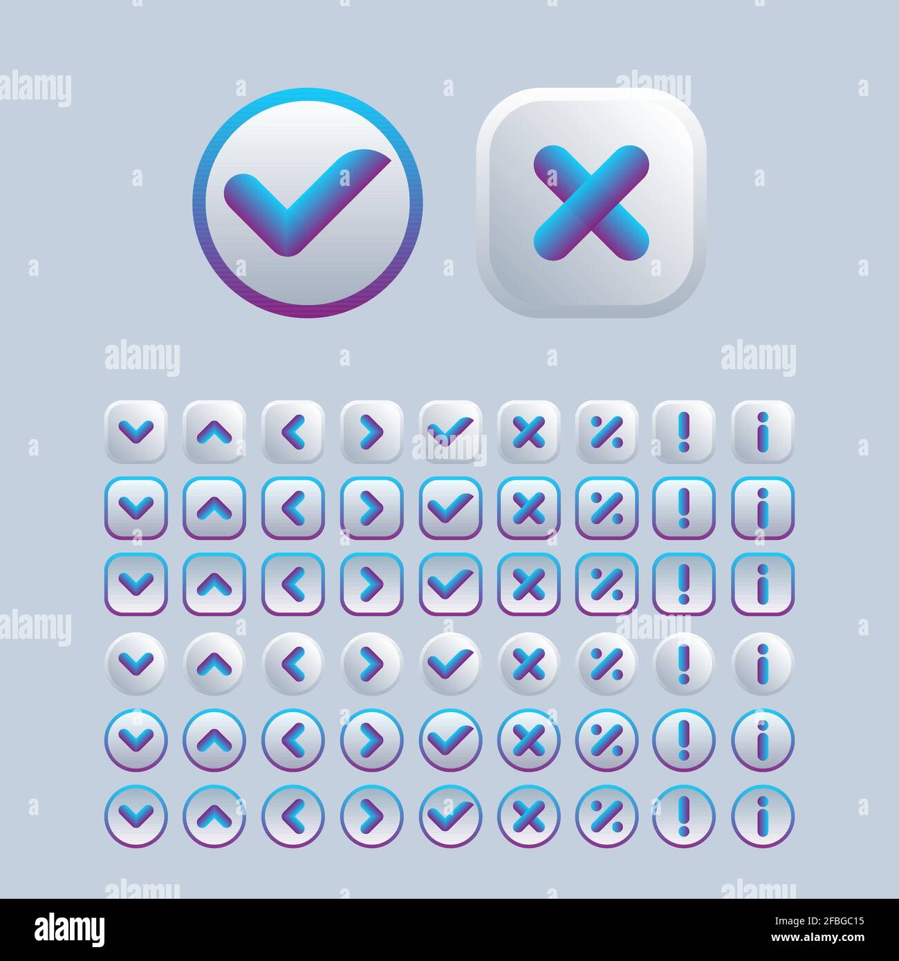 A set of options for checkmark buttons. Designed for websites, mobile ...