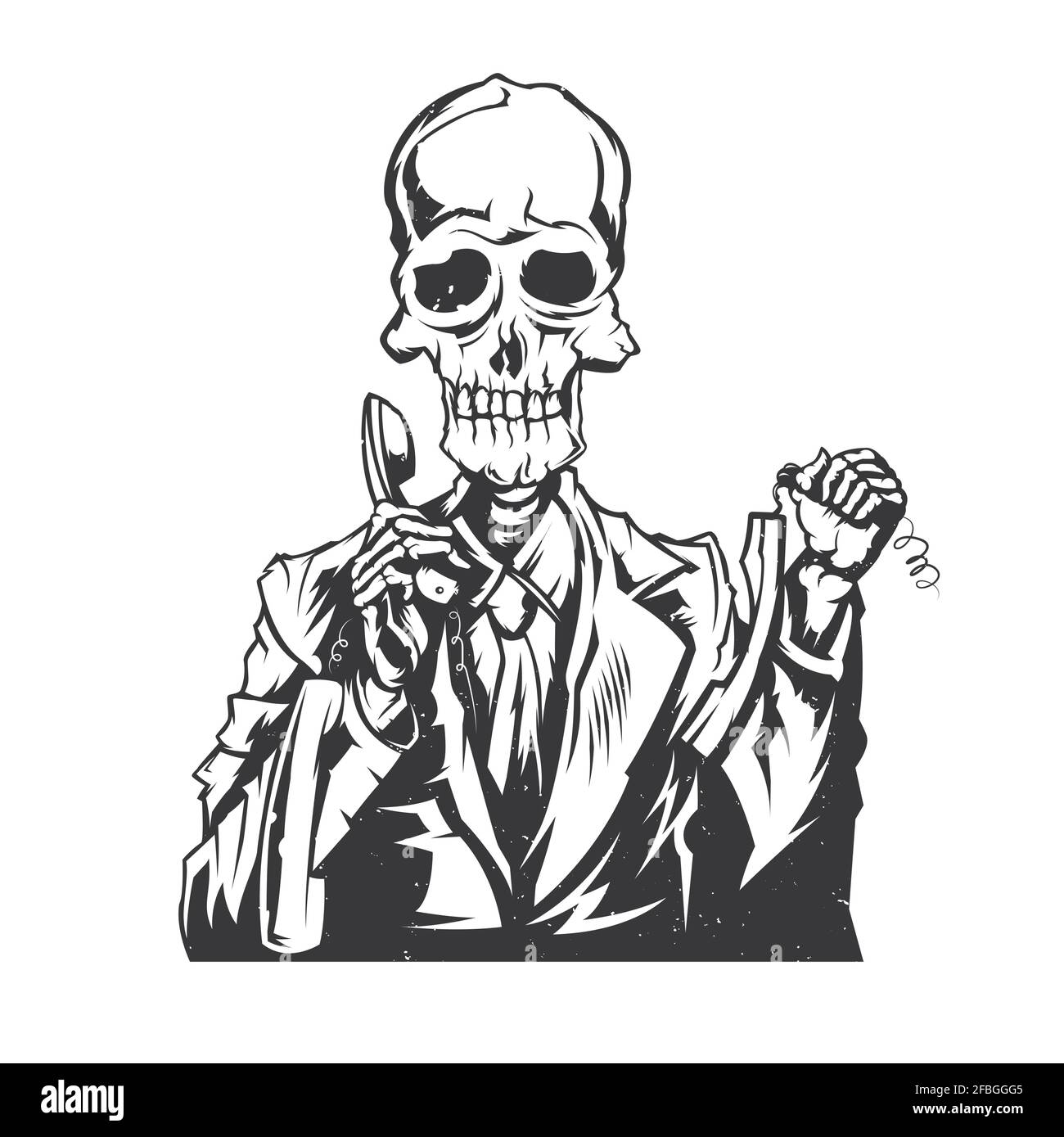 Dead office worker skeleton Stock Vector Images - Alamy