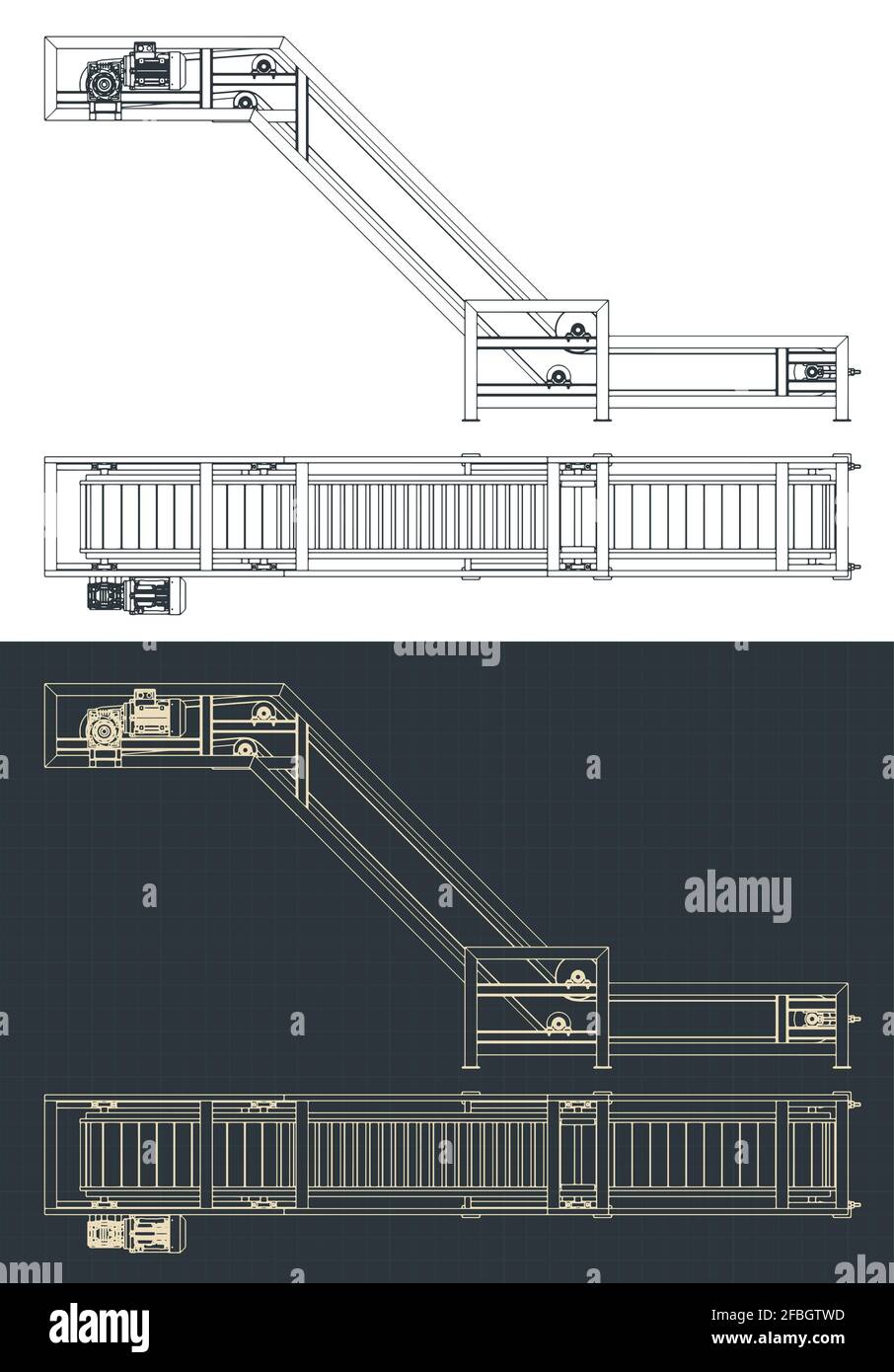 Stylized vector illustration of a Z Conveyor drawings Stock Vector ...