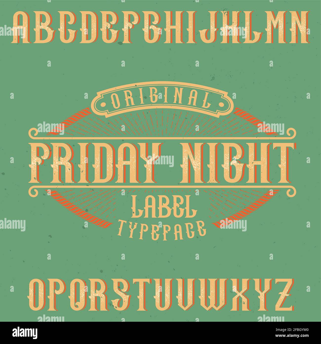 Vintage label font named Friday Night. Good to use in any creative ...