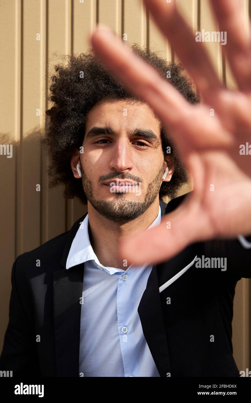 Man showing hand hi-res stock photography and images - Alamy