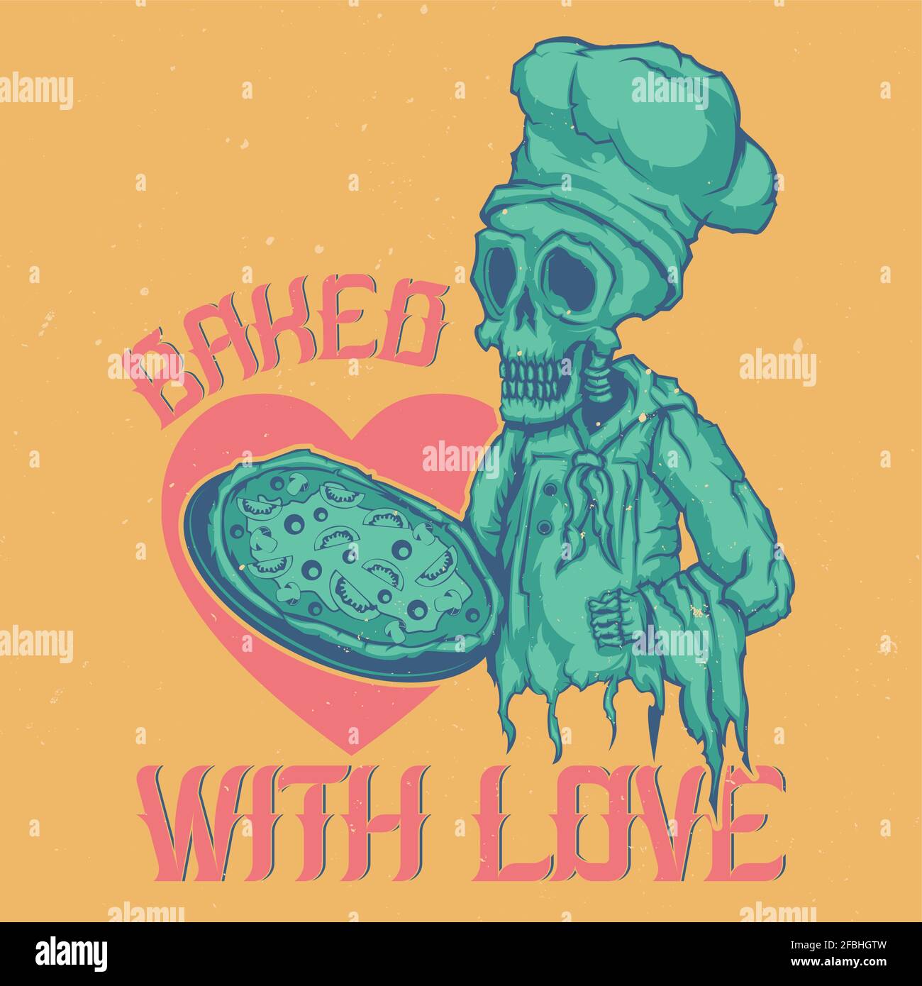 T-shirt or poster design with illustration of dead chef Stock Vector ...