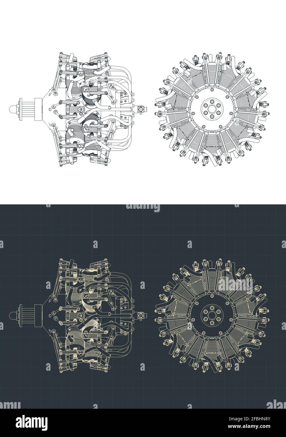 Radial aircraft engine Stock Vector Images - Alamy
