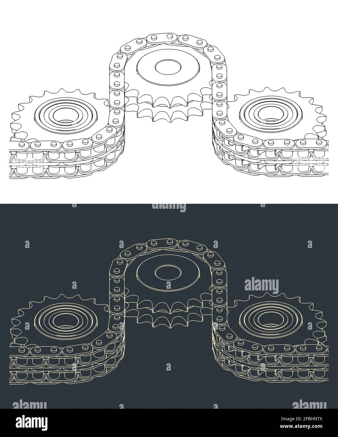 Double chain sprocket Stock Vector Images - Alamy