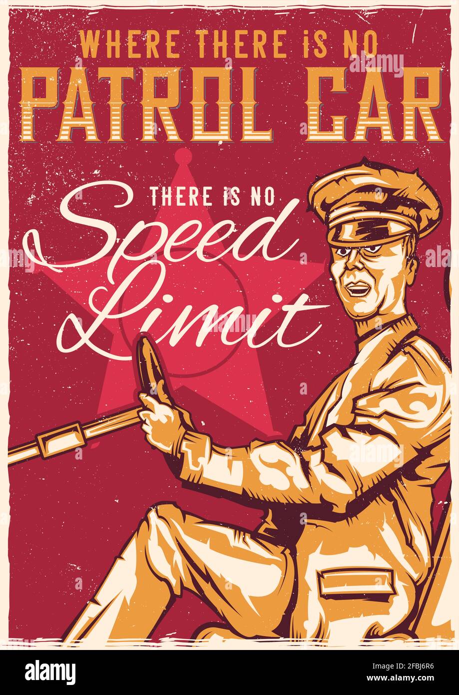 T-shirt or poster design with illustration of driver Stock Vector Image ...