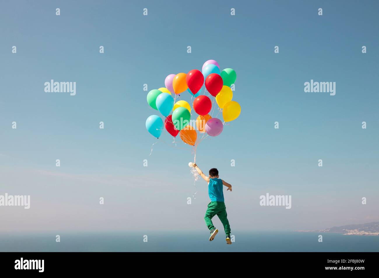 Child flying away balloon hi-res stock photography and images - Alamy