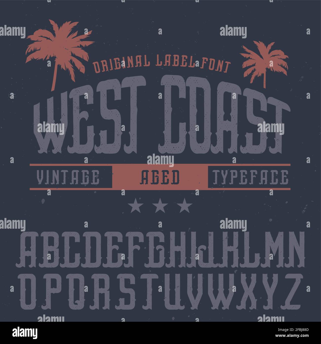 Vintage label font named West Coast. Good to use in any creative labels ...