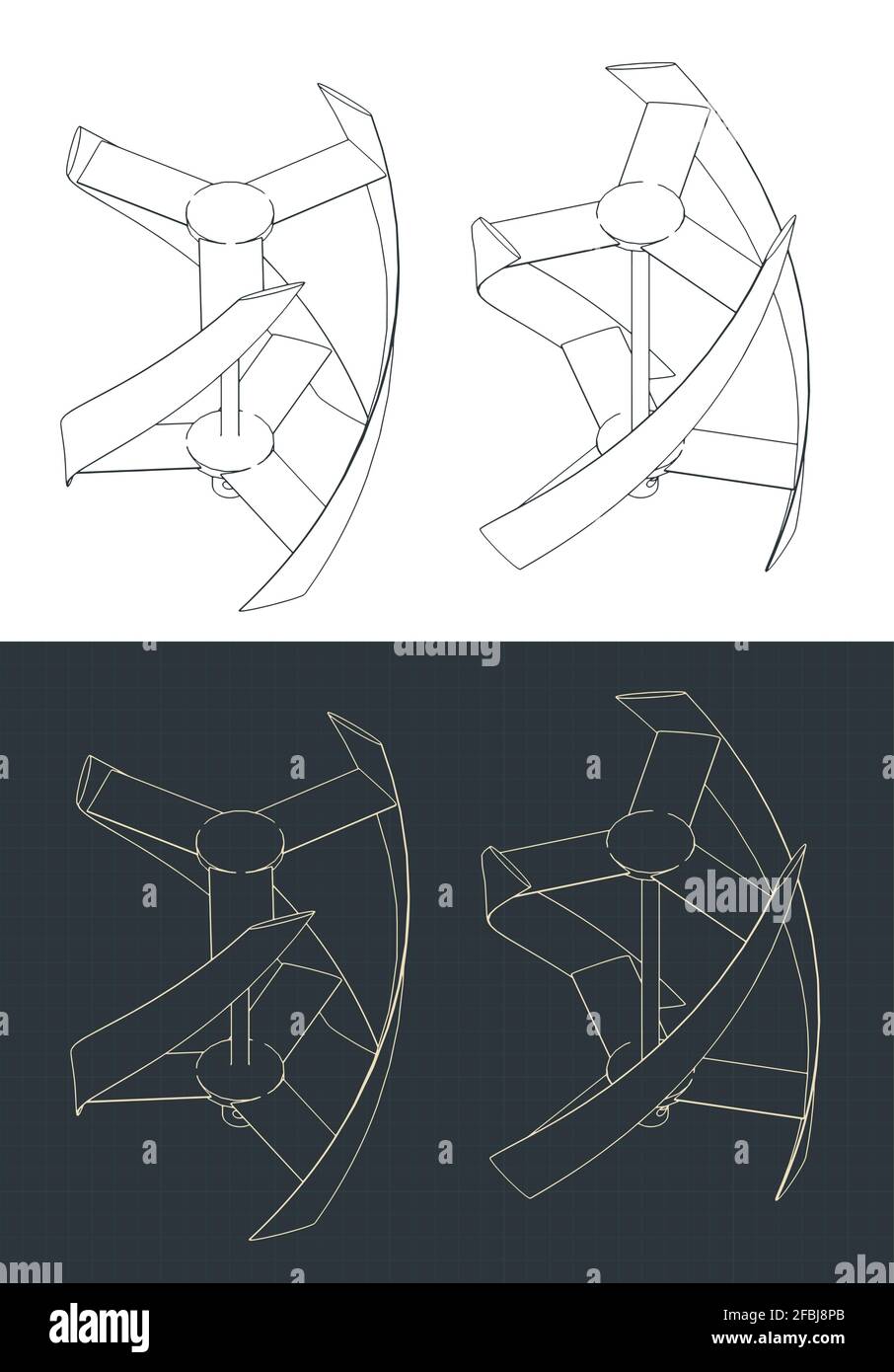 Vertical Axis Wind Turbine Sketch