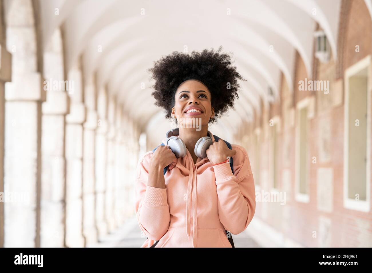 Afro woman contemplating outdoors hi-res stock photography and images ...