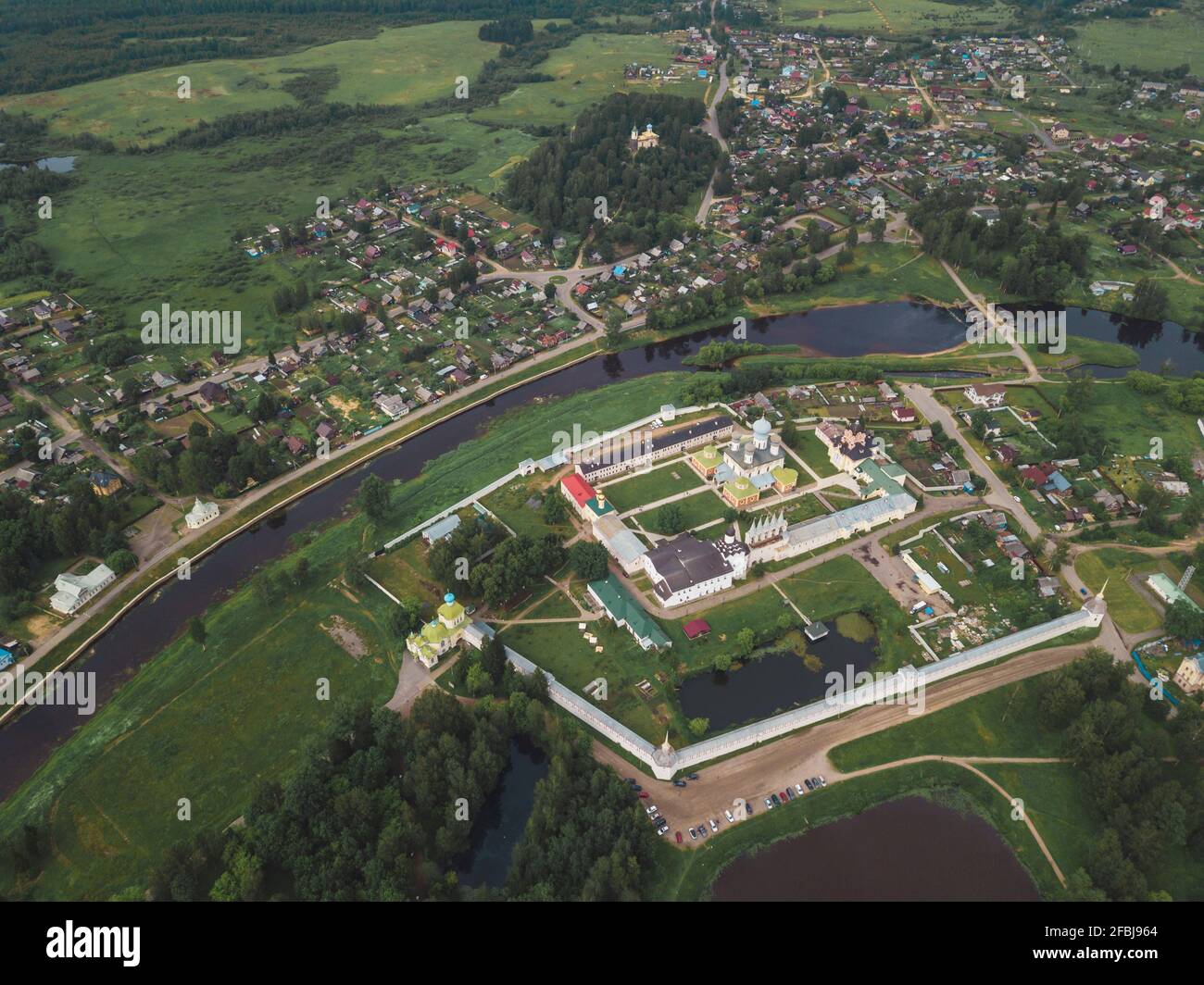 Aerial view of the town Tikhvin, Russia Stock Photo - Alamy