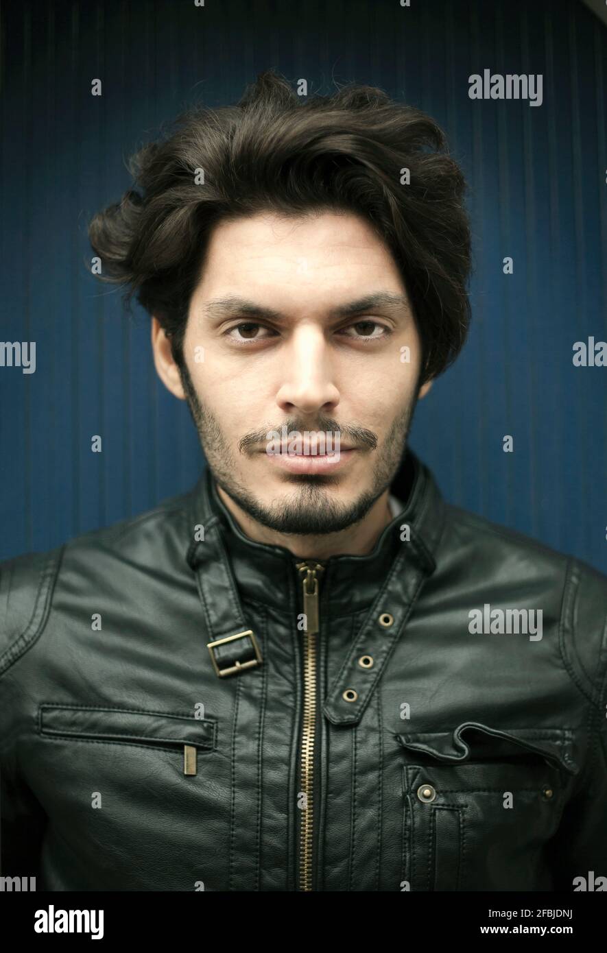 Handsome young man leather jacket hi-res stock photography and images ...
