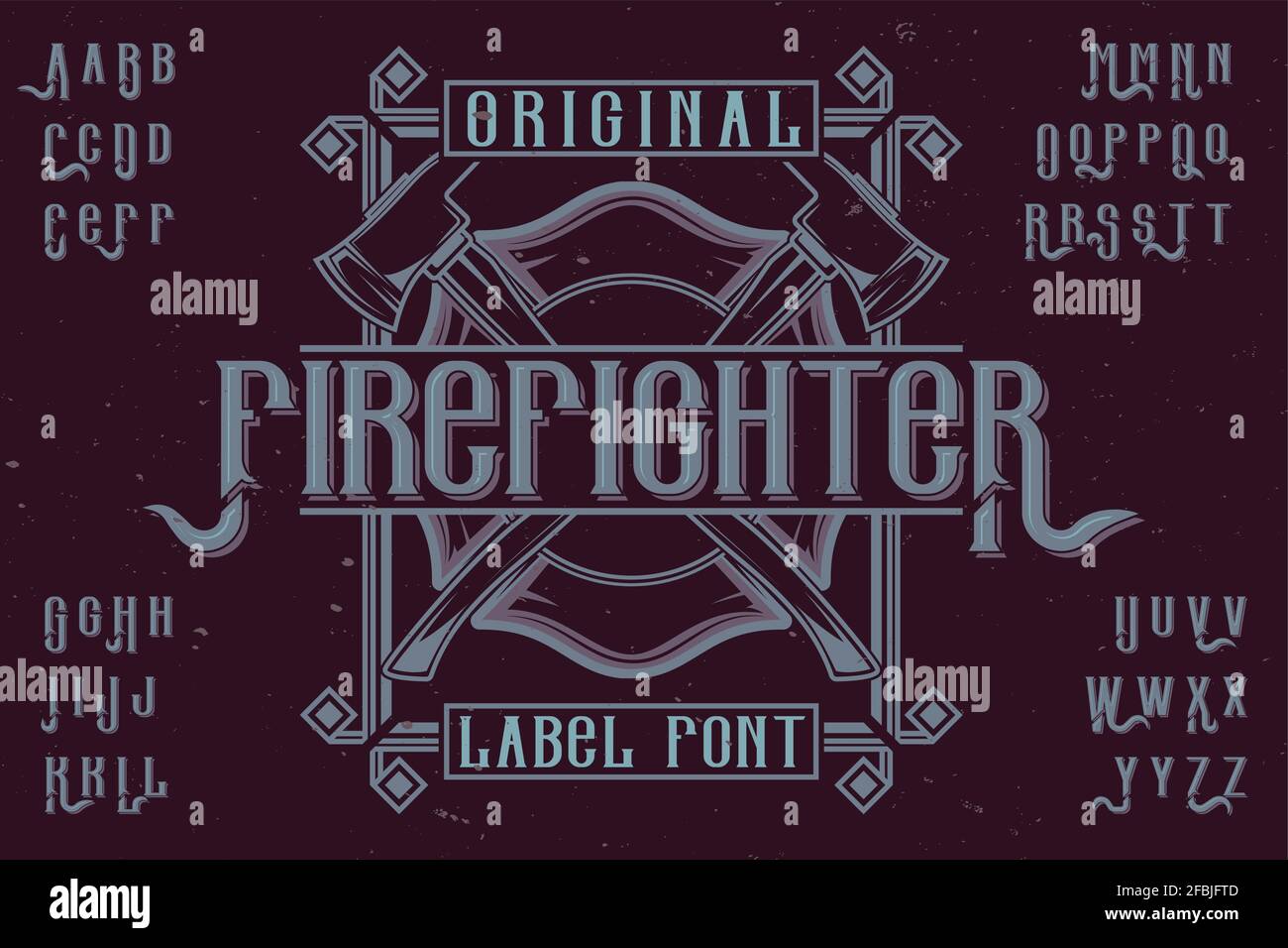 Original label typeface named 'Firefighter'. Good to use in any label ...