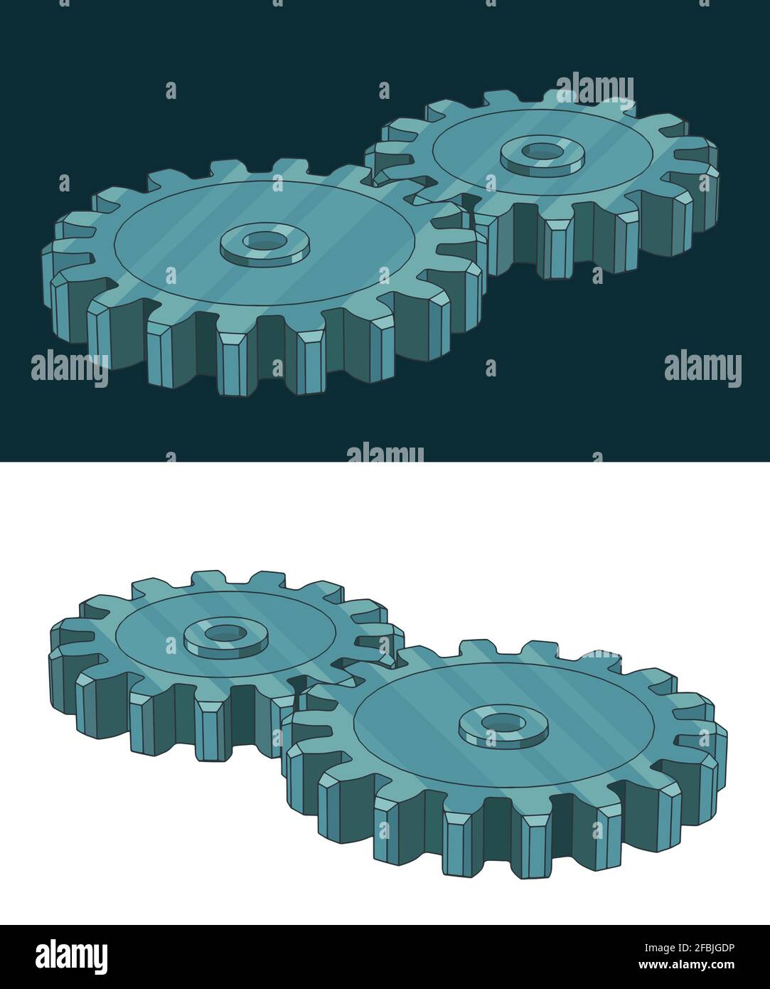 Stylized vector colorful illustrations of gears close up Stock Vector ...