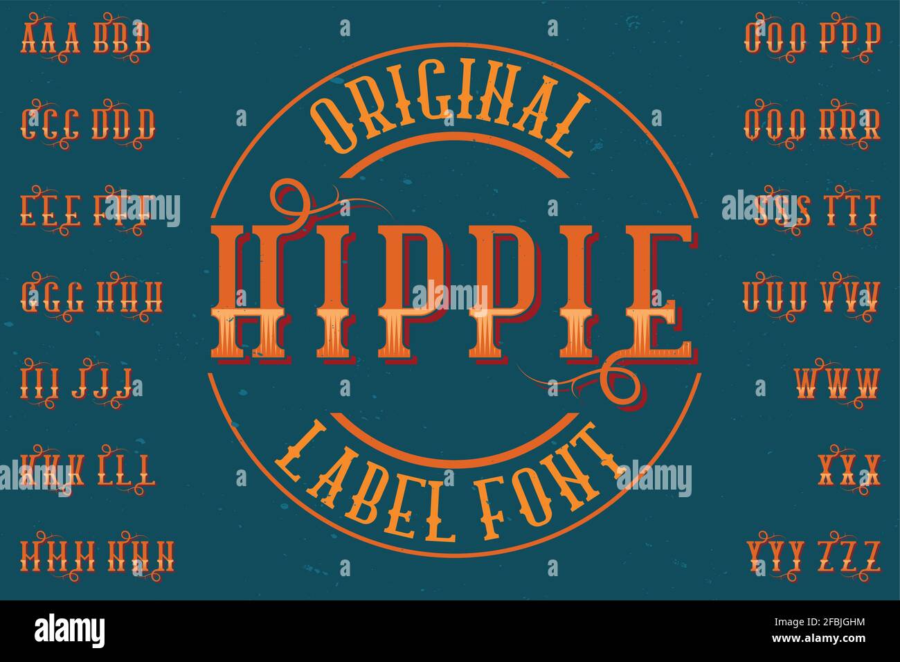 Original label typeface named '"Hippie". Good to use in any label ...