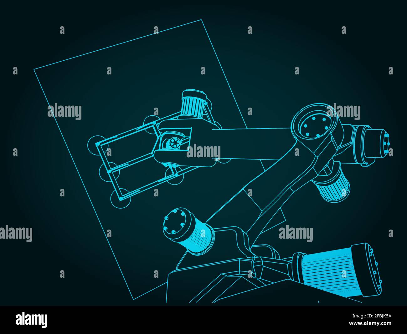 Stylized vector illustration of robot with vacuum gripper close-up ...