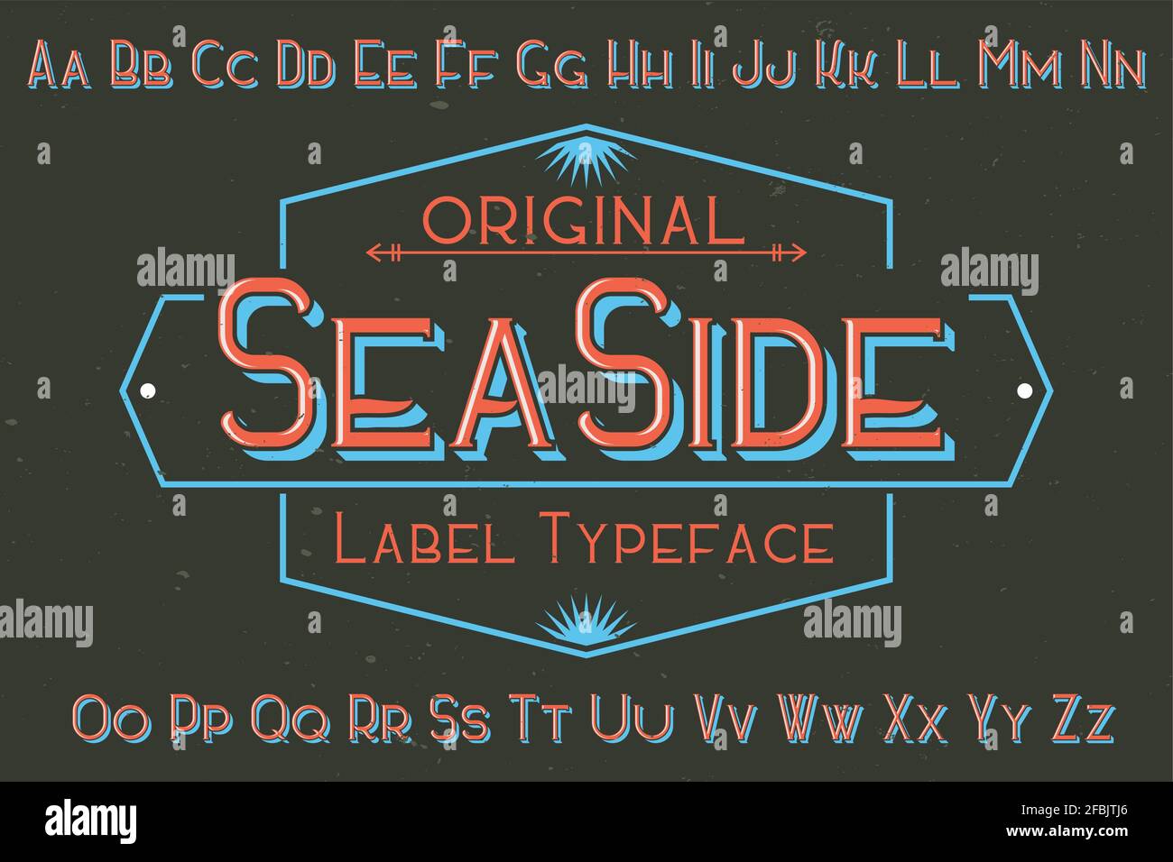 Original label typeface named '"SeaSide". Good to use in any label ...