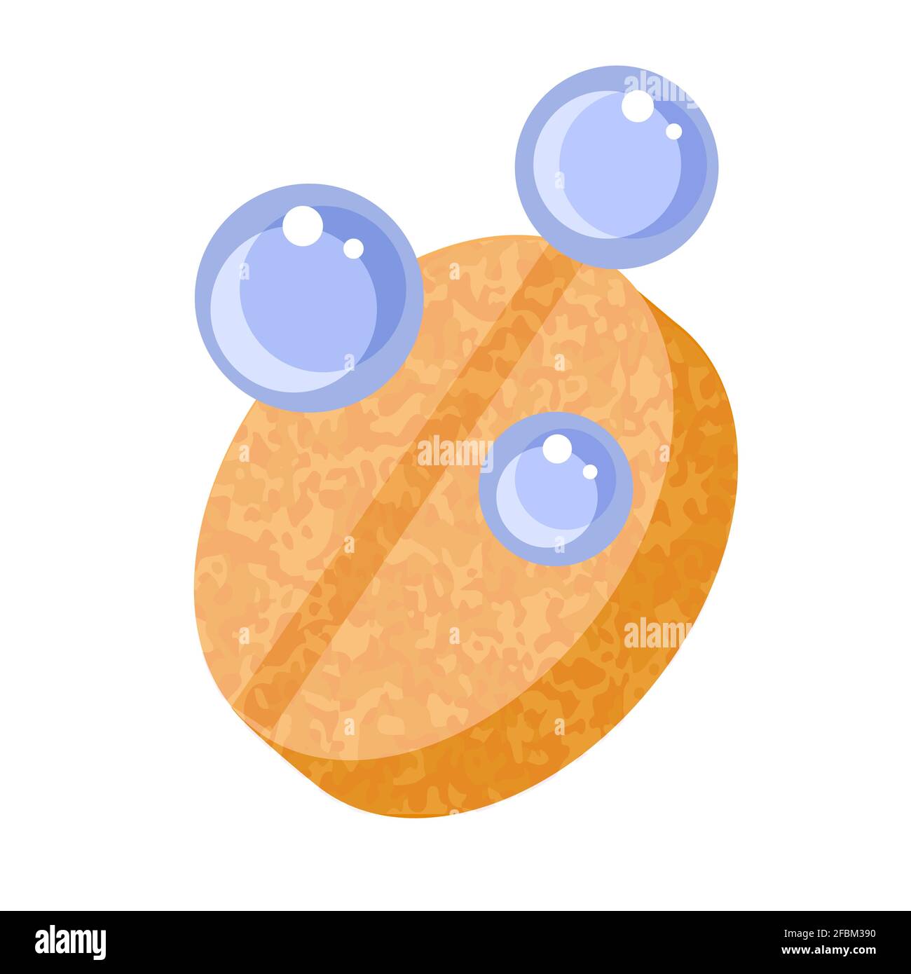 orange effervwsent tablet with blue bubbles fizzy icon isolated vector ...