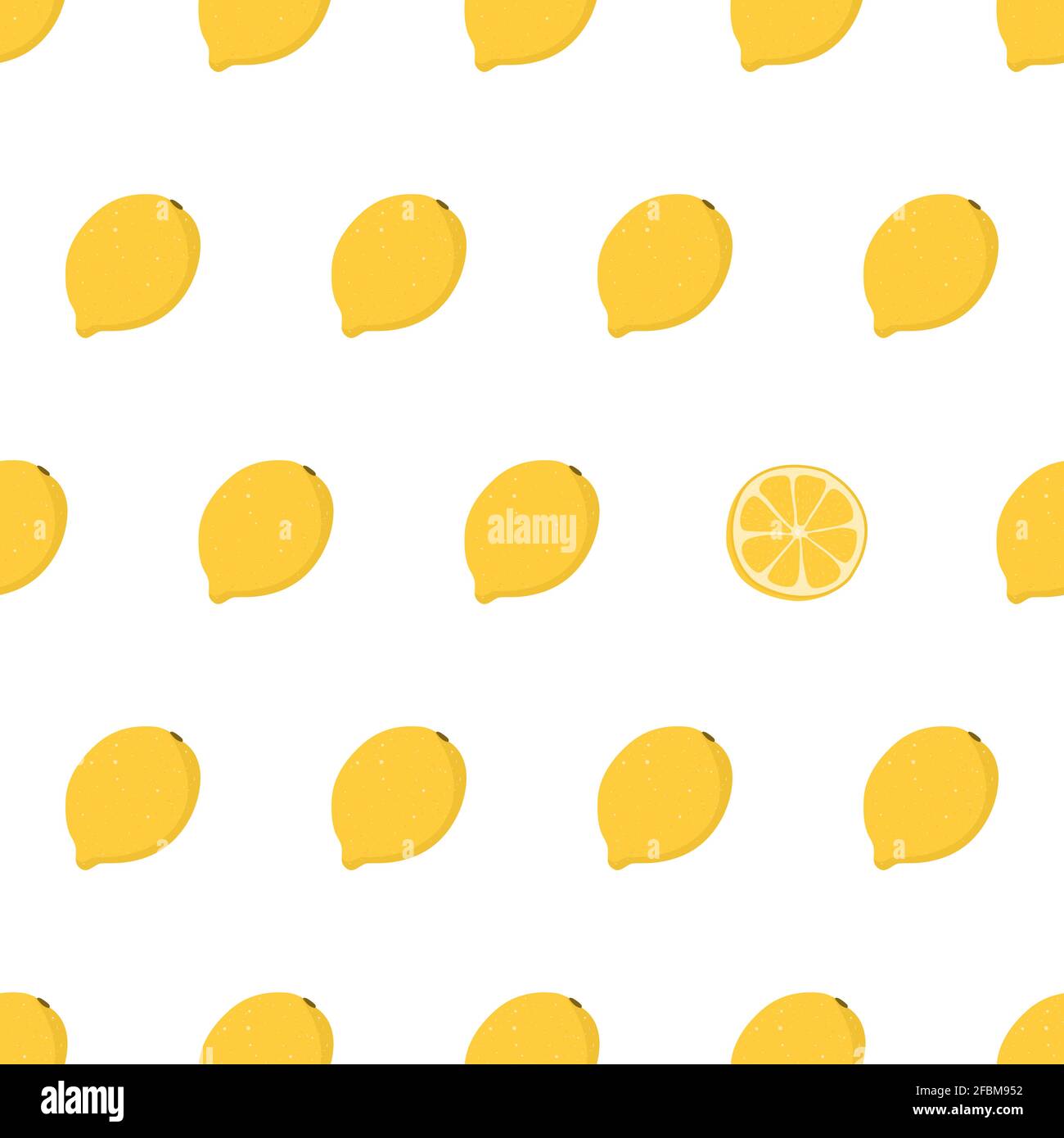 Hand drawn seamless pattern with whole lemon. Surface pattern design ...