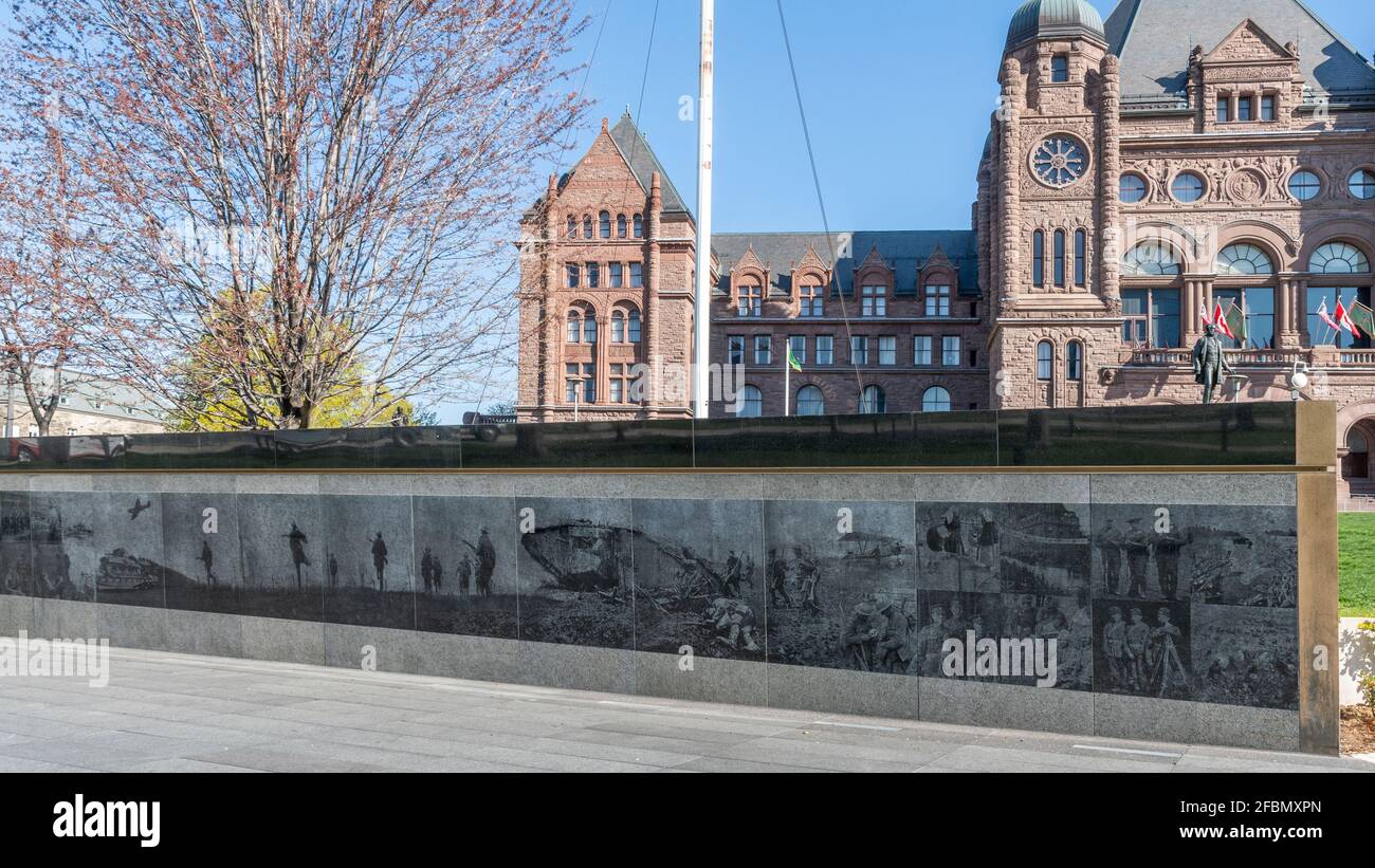 The Ontario Veterans Memorial is dedicated to Canadian military service members of this province ...