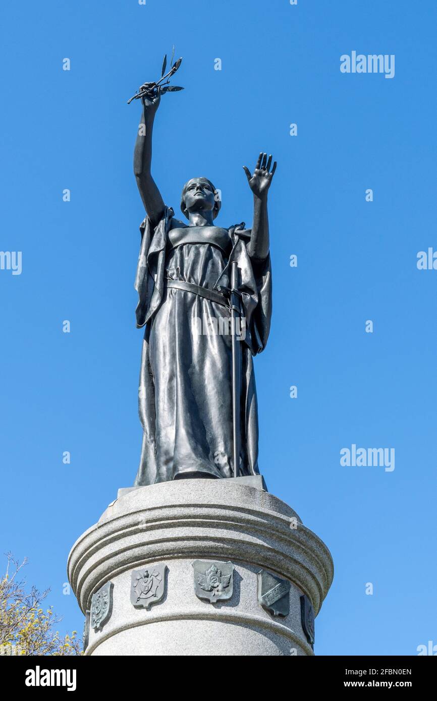 Bronze statue at the North-West Rebellion Monument. The statue sits ...