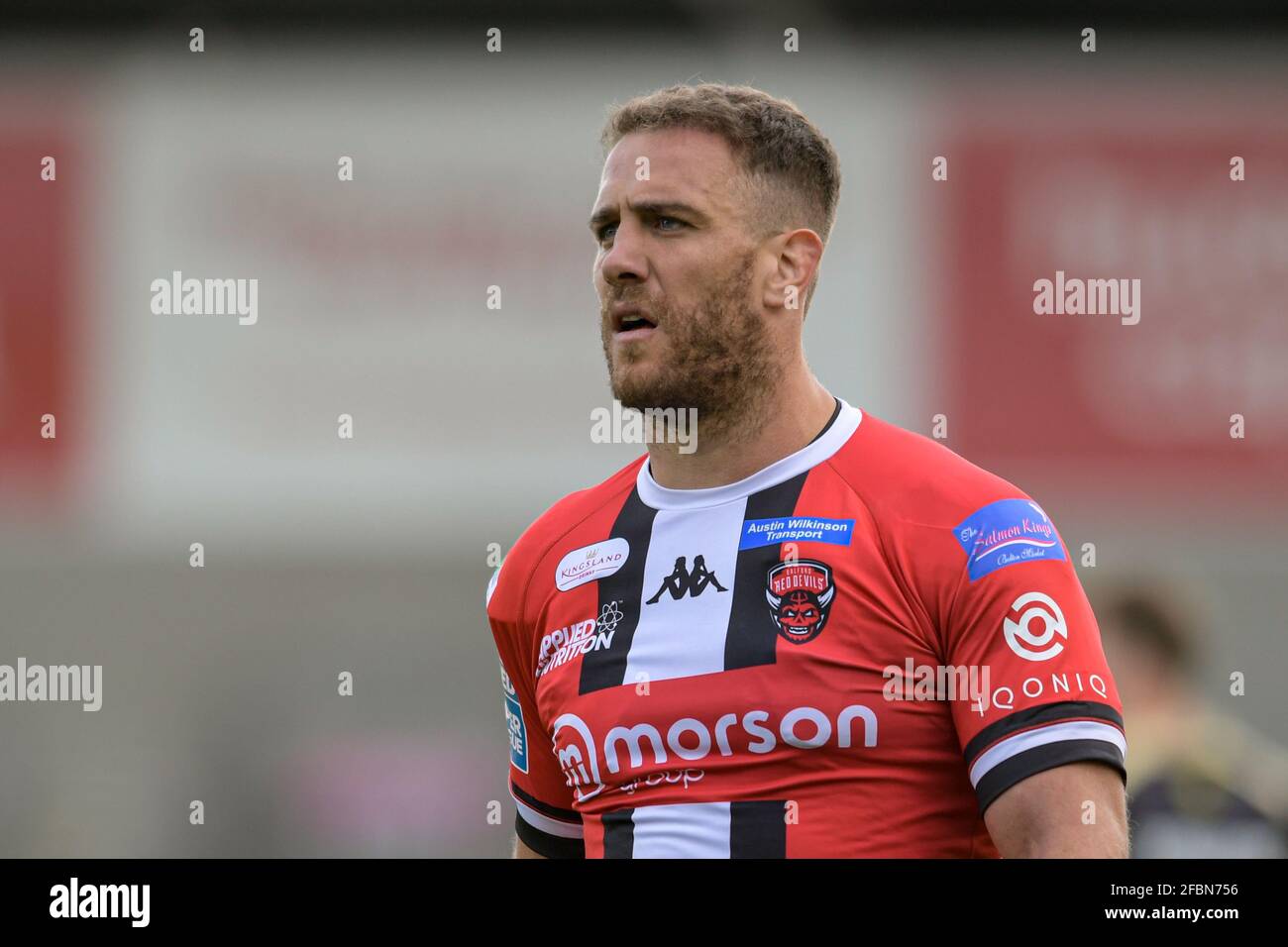 Lee Mossop (8) of Salford Red Devils in action during the game Stock ...