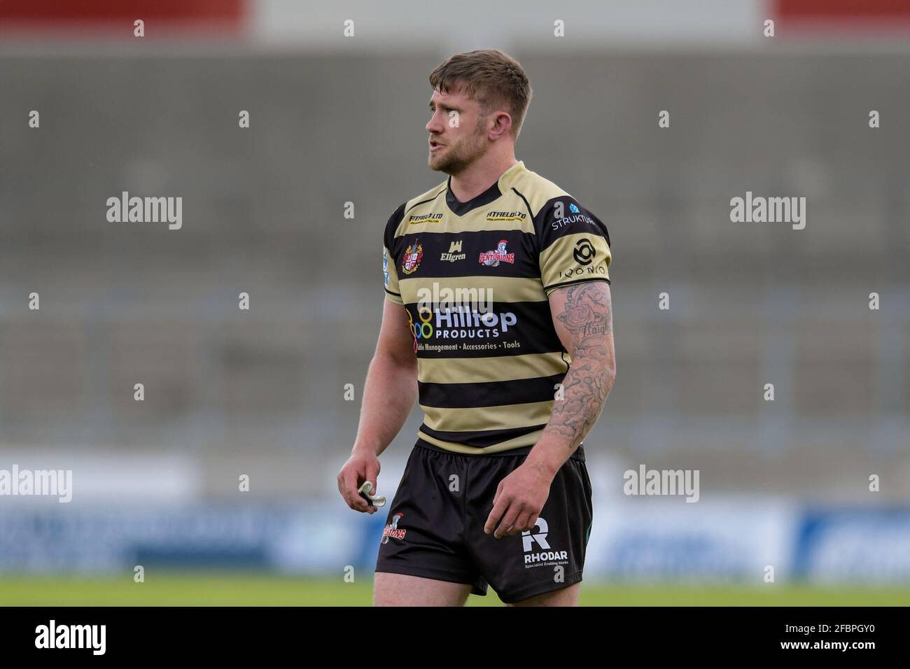 Ben Hellewell (11) of Leigh Centurions in action during the game Stock ...