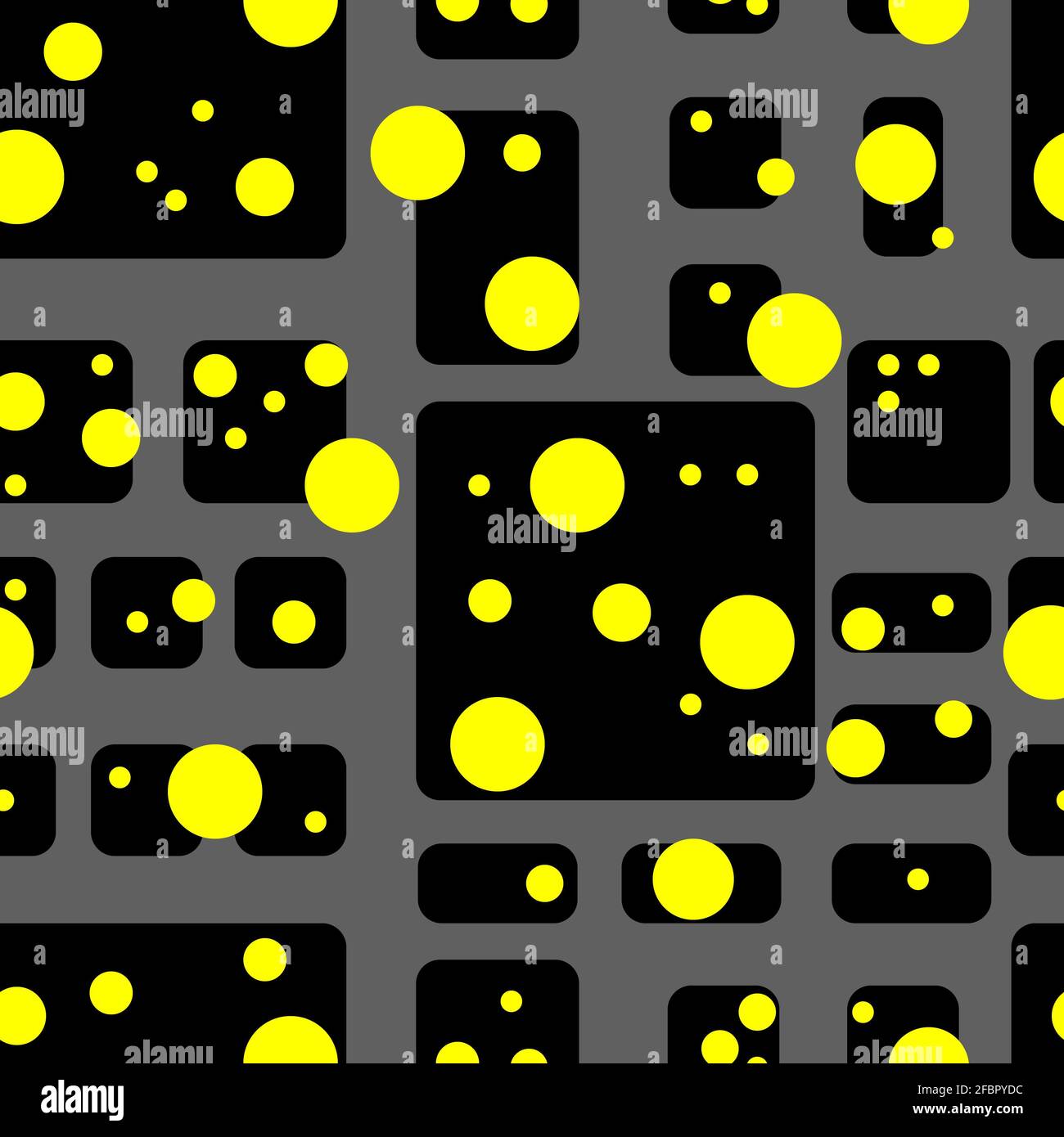 seamless vector pattern cubes and dots. Rounded corners black yellow ...