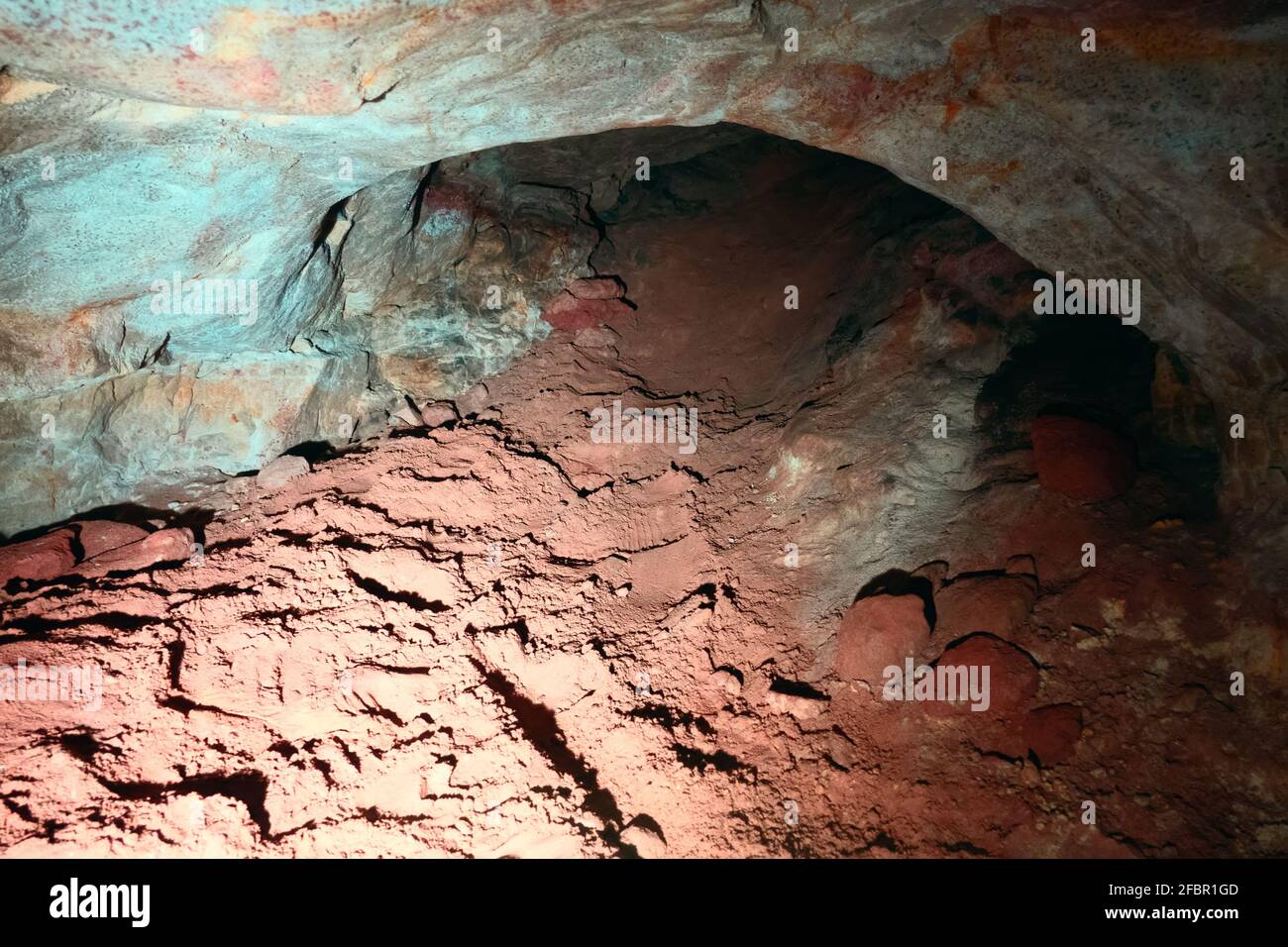 artificial cave under earth journey. wild cave, forgotten passages deep ...