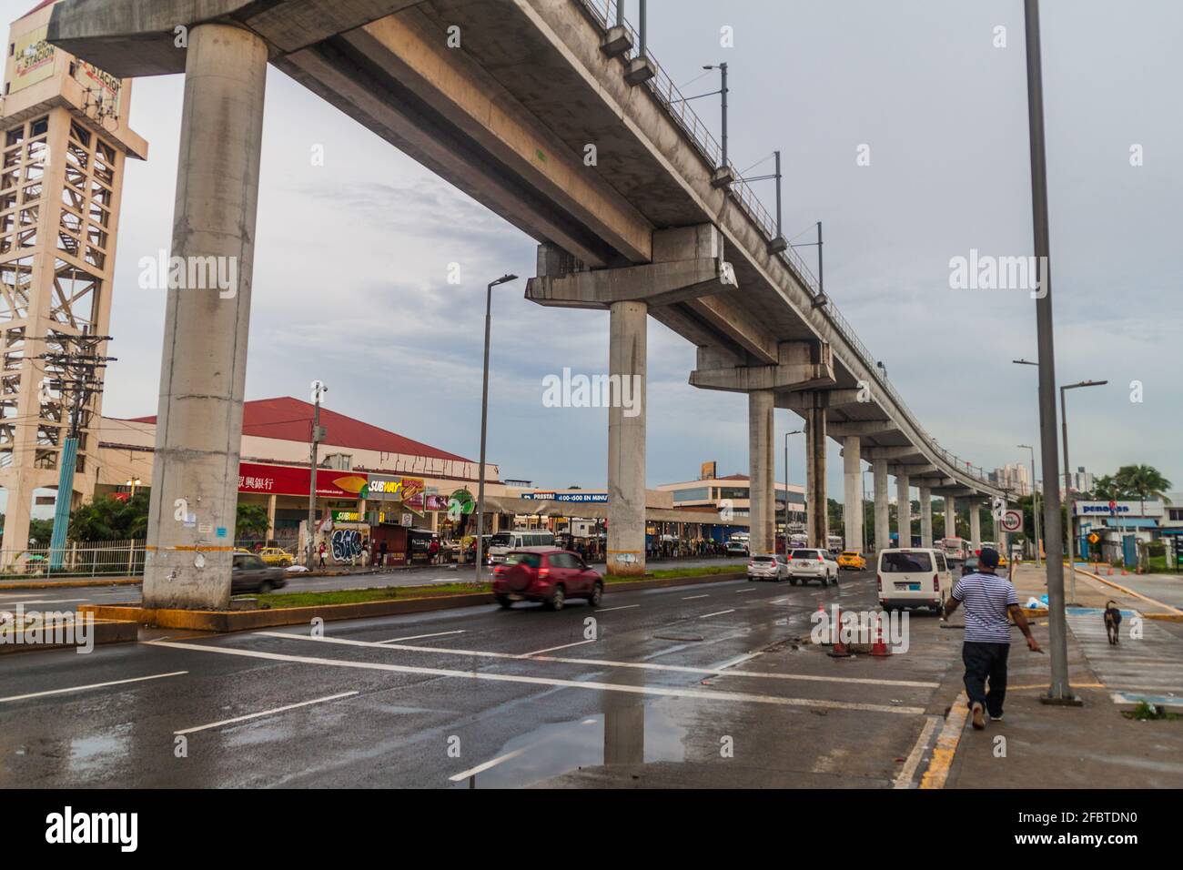 PANAMA CITY, PANAMA - MAY 29, 2016: Elevated section of Panama Metro ...