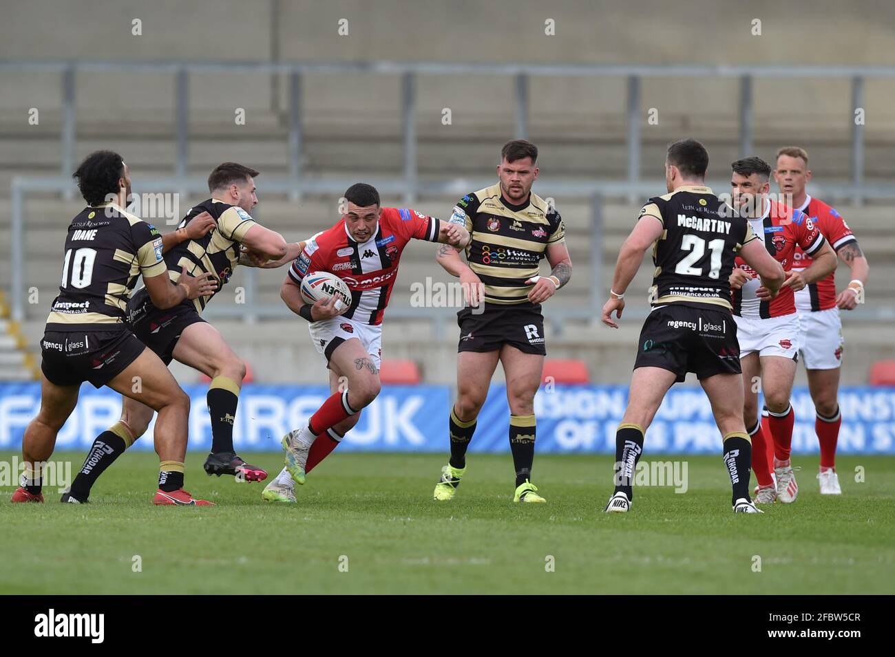 Declan Patton (29) of Salford Red Devils in action during the game ...