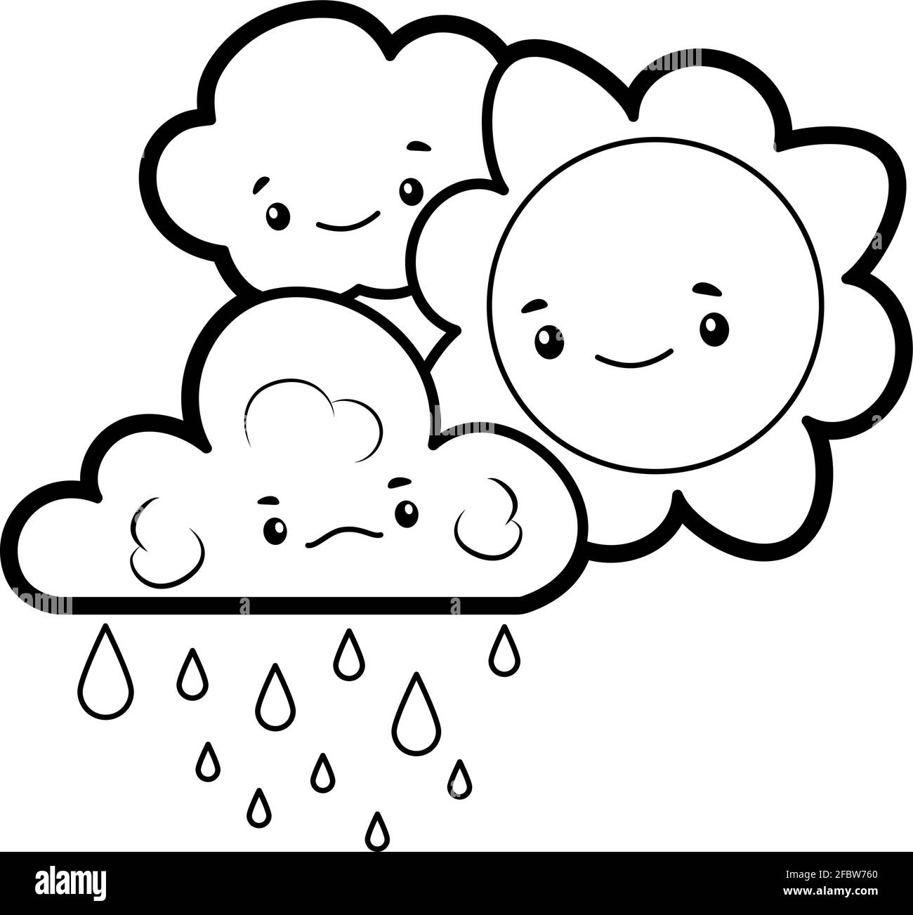 Cloud And Sun Coloring Page