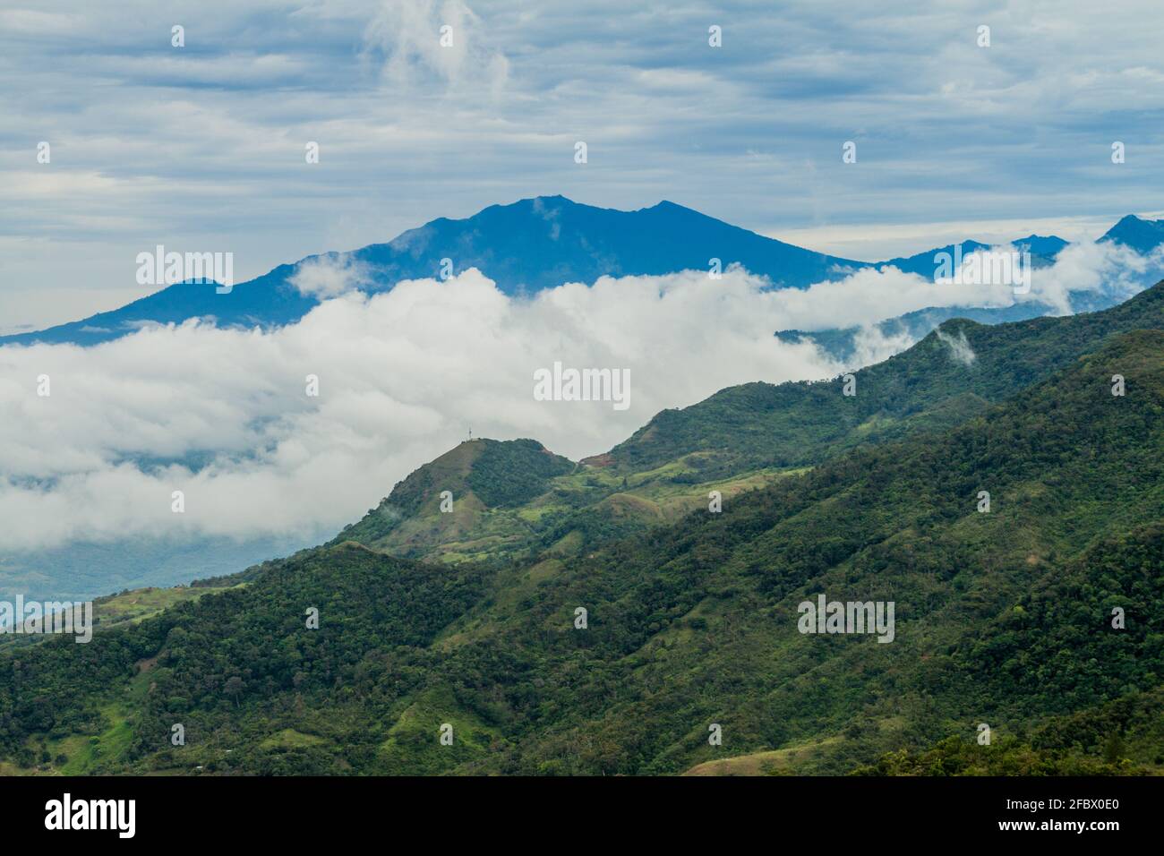 View of mountains in Panama, Baru volcano in the background Stock Photo ...