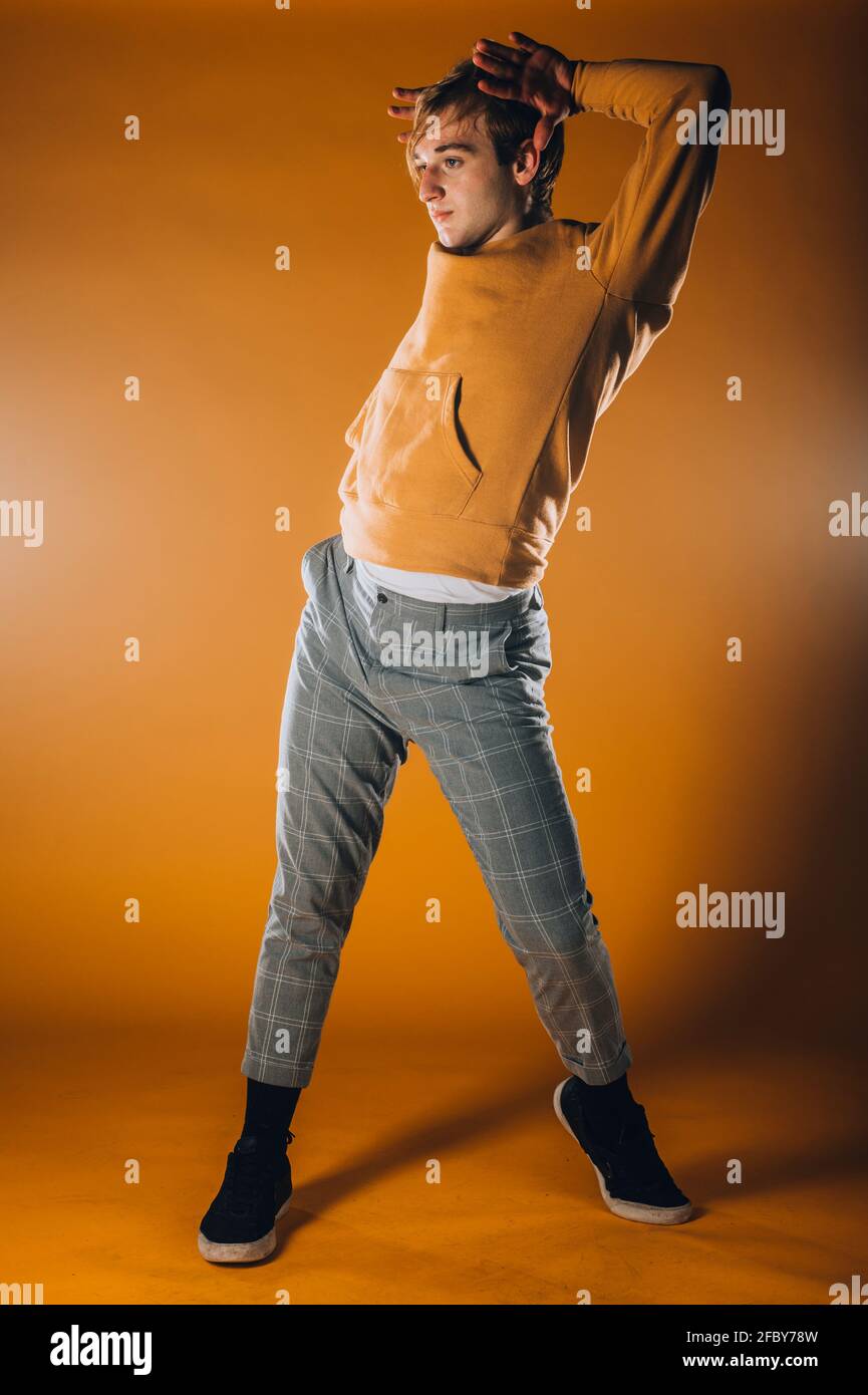 Modern dancing performer exercising during a dance practice Stock Photo ...