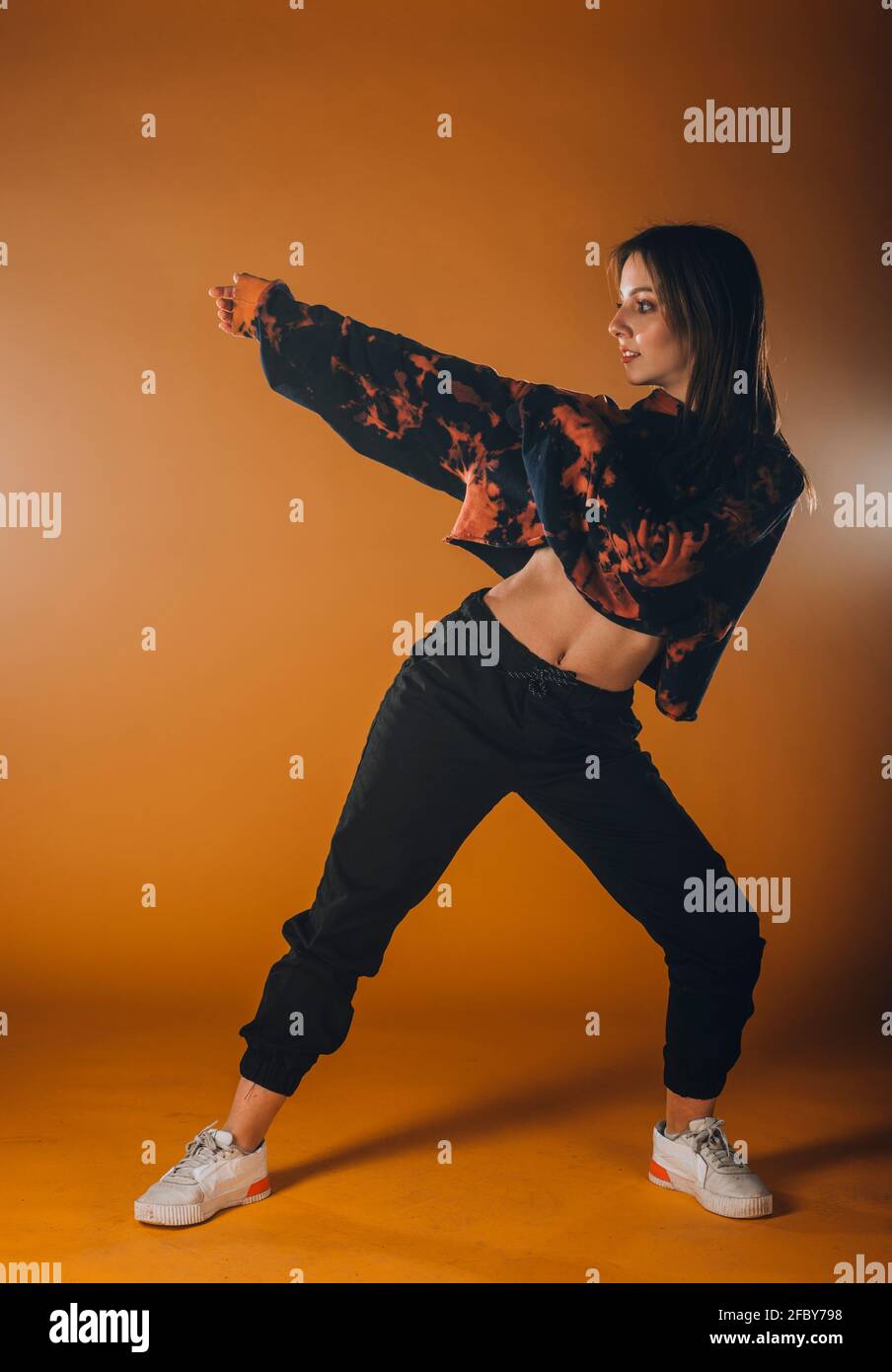 Modern dancing performer exercising during a dance practice Stock Photo ...