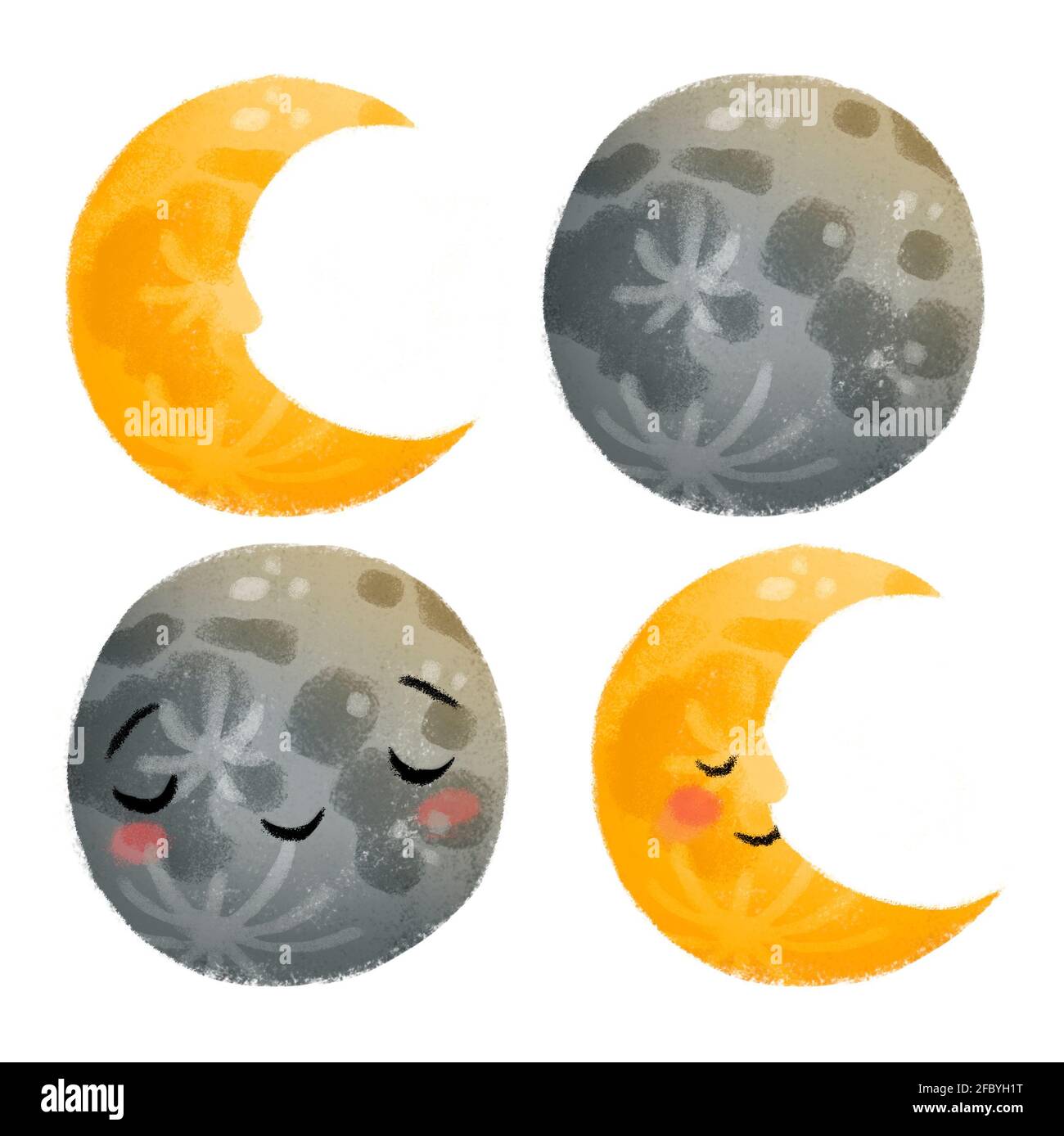 Cartoon crescent moon on Cut Out Stock Images & Pictures - Alamy