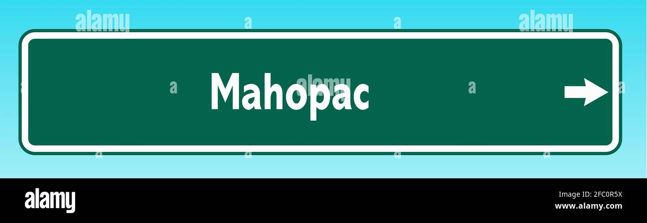 A graphic illlustration of an American road sign pointing to Mahopac ...
