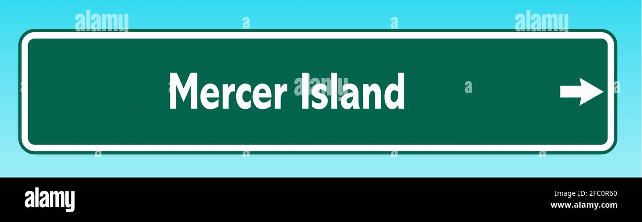 A graphic illlustration of an American road sign pointing to Mercer ...