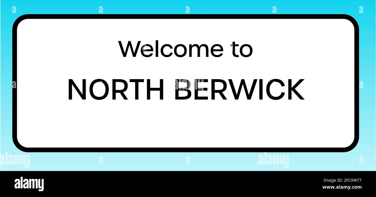 A graphic illlustration of a British road sign welcoming you to North ...