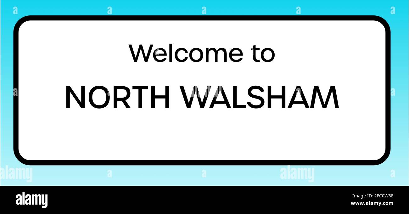A graphic illlustration of a British road sign welcoming you to North ...