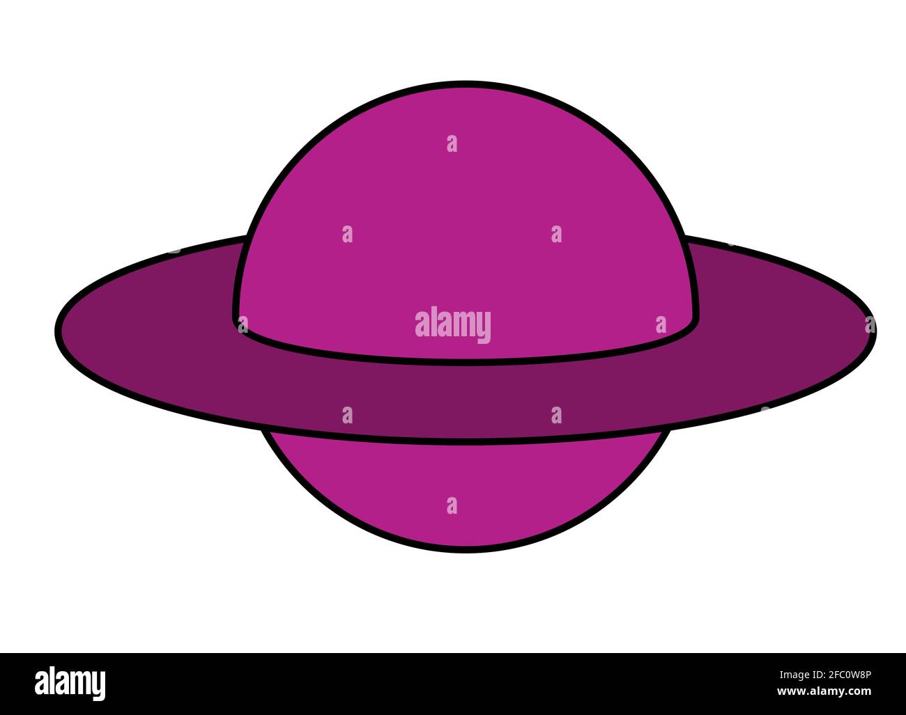 A graphic illustration of a Ringed Planet in Purple for use as an icon ...