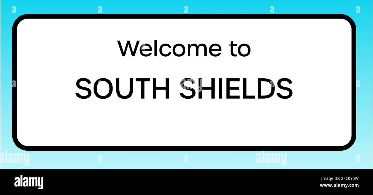A graphic illlustration of a British road sign welcoming you to South ...