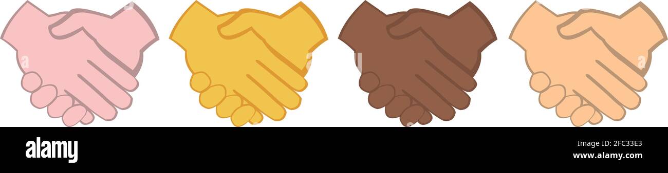 Vector illustration of handshakes emoticons Stock Vector Image & Art ...