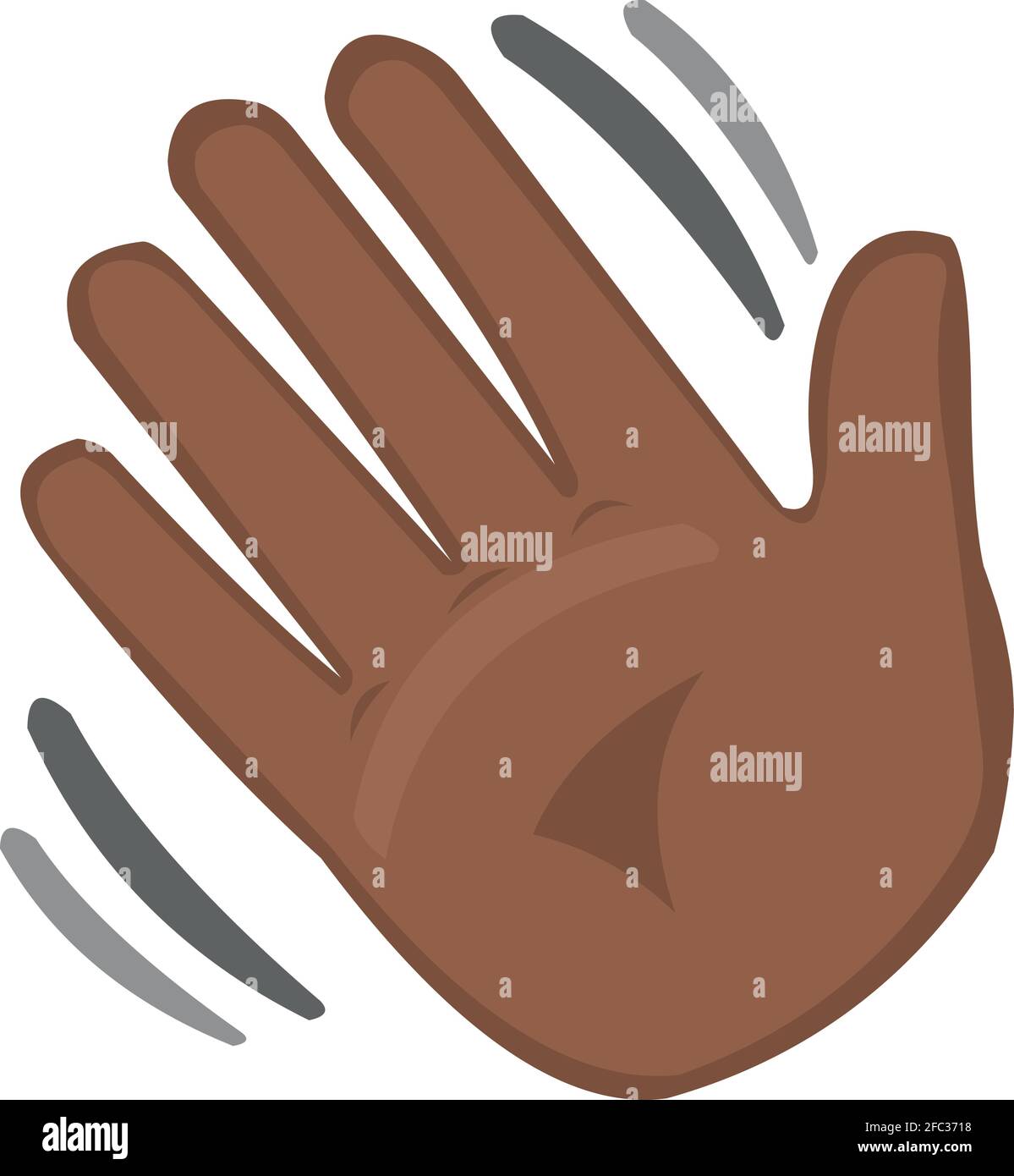 Vector emoticon illustration of a brown hand waving Stock Vector Image ...