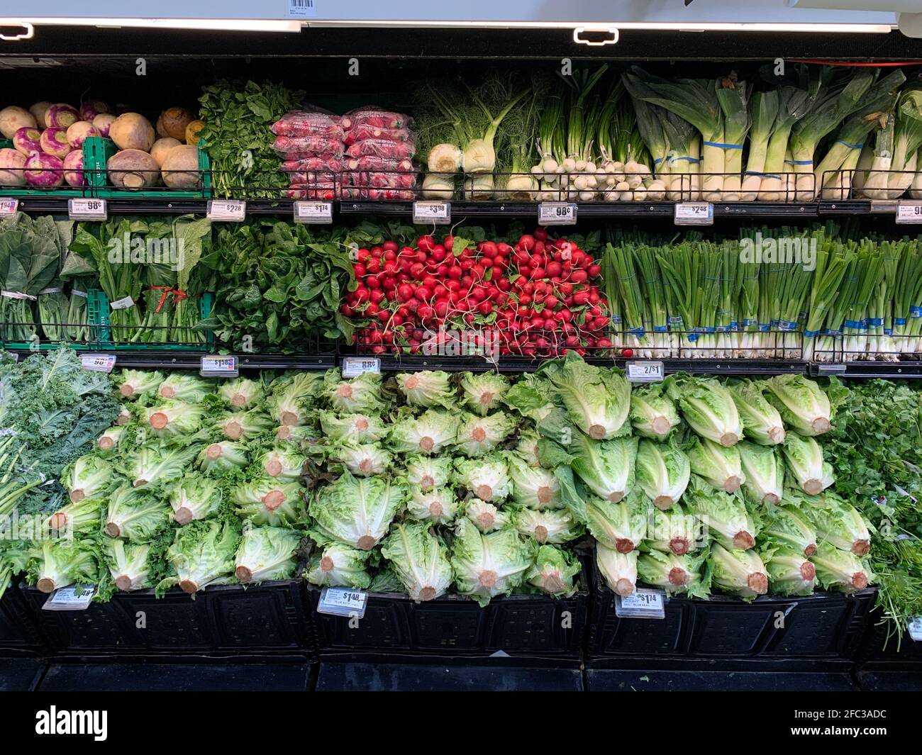 fresh produce colorful Vegetables in grocery store market Stock Photo ...