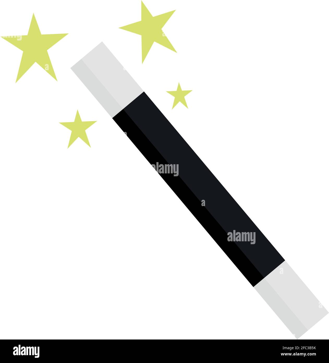 Vector emoticon illustration of a magic wand with stars Stock Vector ...