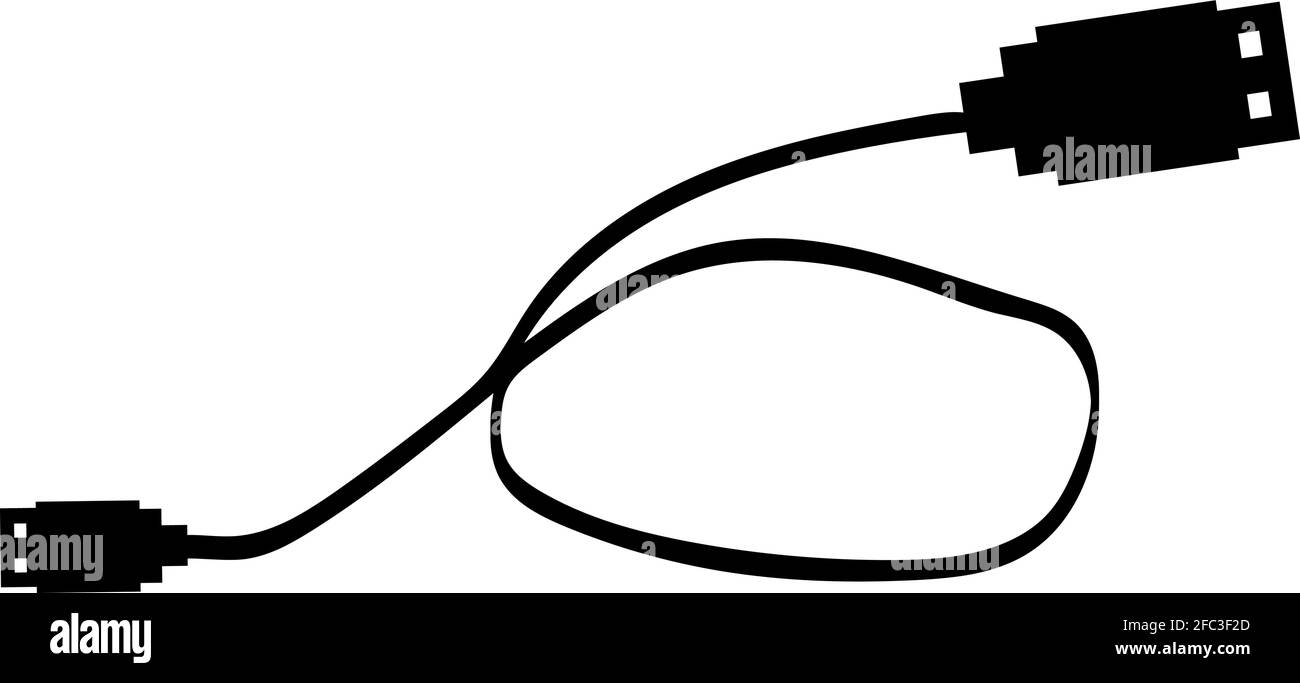 Data cable silhouette Stock Vector Images - Alamy
