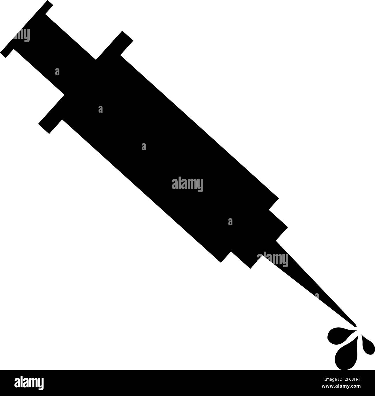 Vector illustration of black silhouette of a syringe Stock Vector Image ...