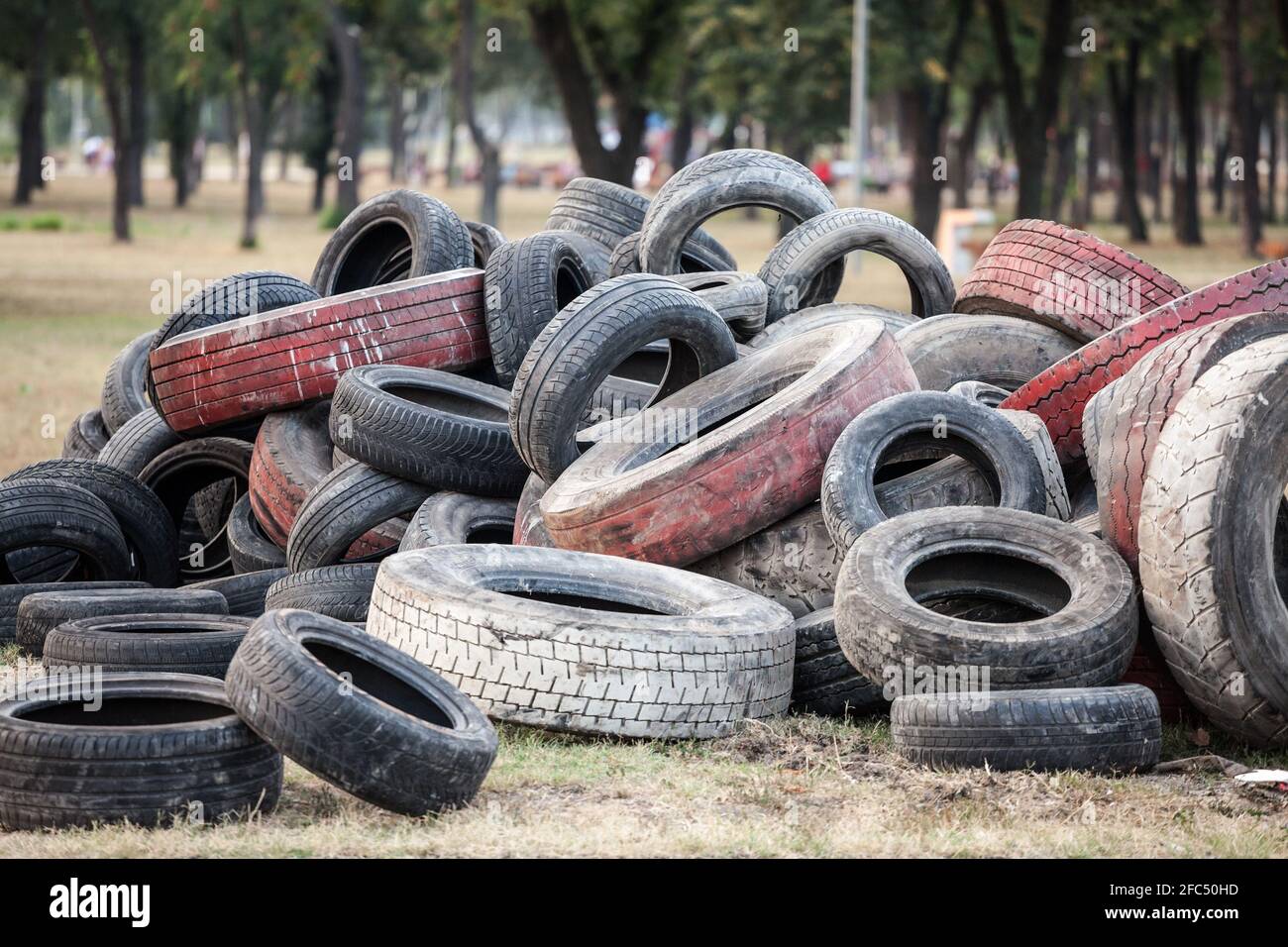 Old tyre piles hi-res stock photography and images - Alamy